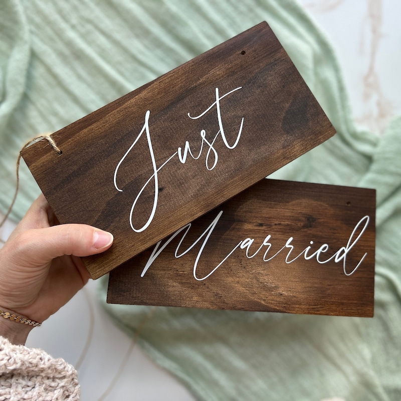 Just Married 2 Signs - Etsy