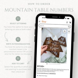 Mountain Table Numbers: Rustic Wedding Decor - Etsy