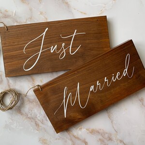 Backpack Signs Just Married Backpack Sign for Mountain Wedding ...
