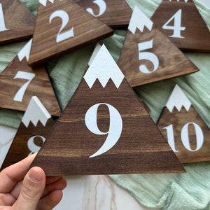 Mountain Table Numbers: Rustic Wedding Decor - Etsy