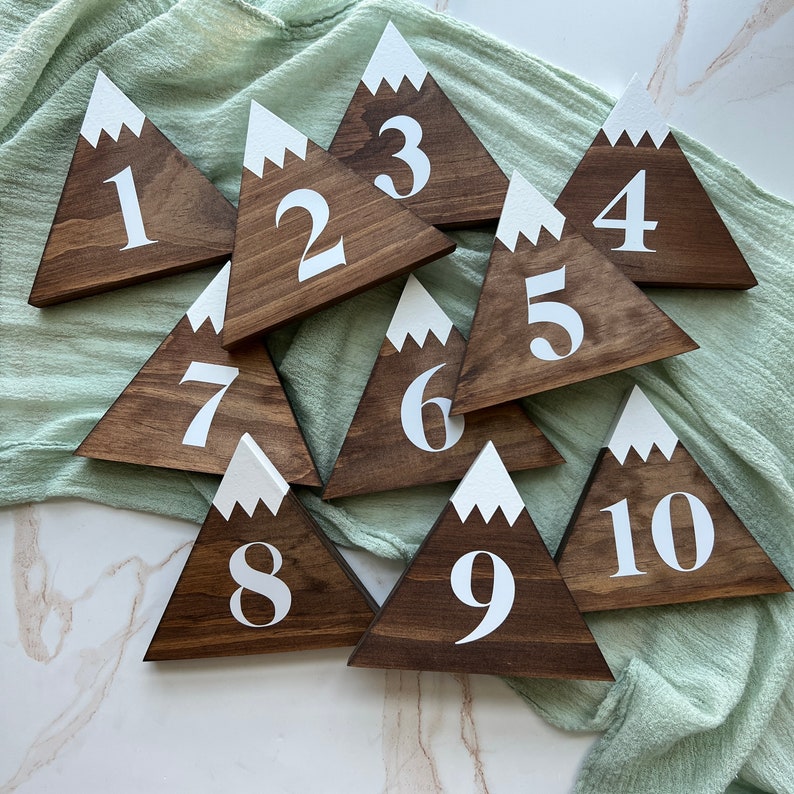 Mountain Table Numbers: Rustic Wedding Decor - Etsy