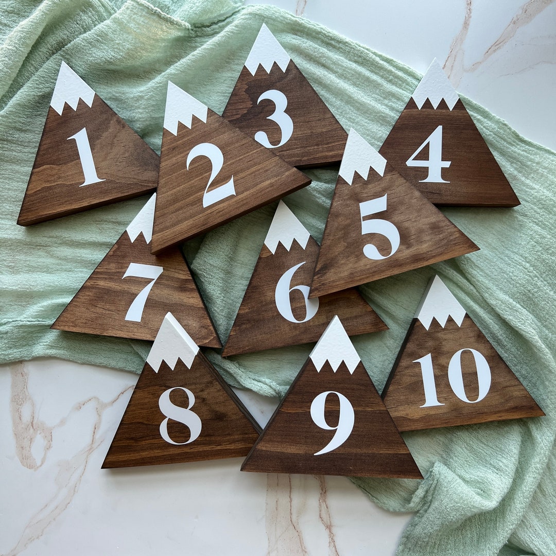 Mountain Table Numbers: Rustic Wedding Decor - Etsy