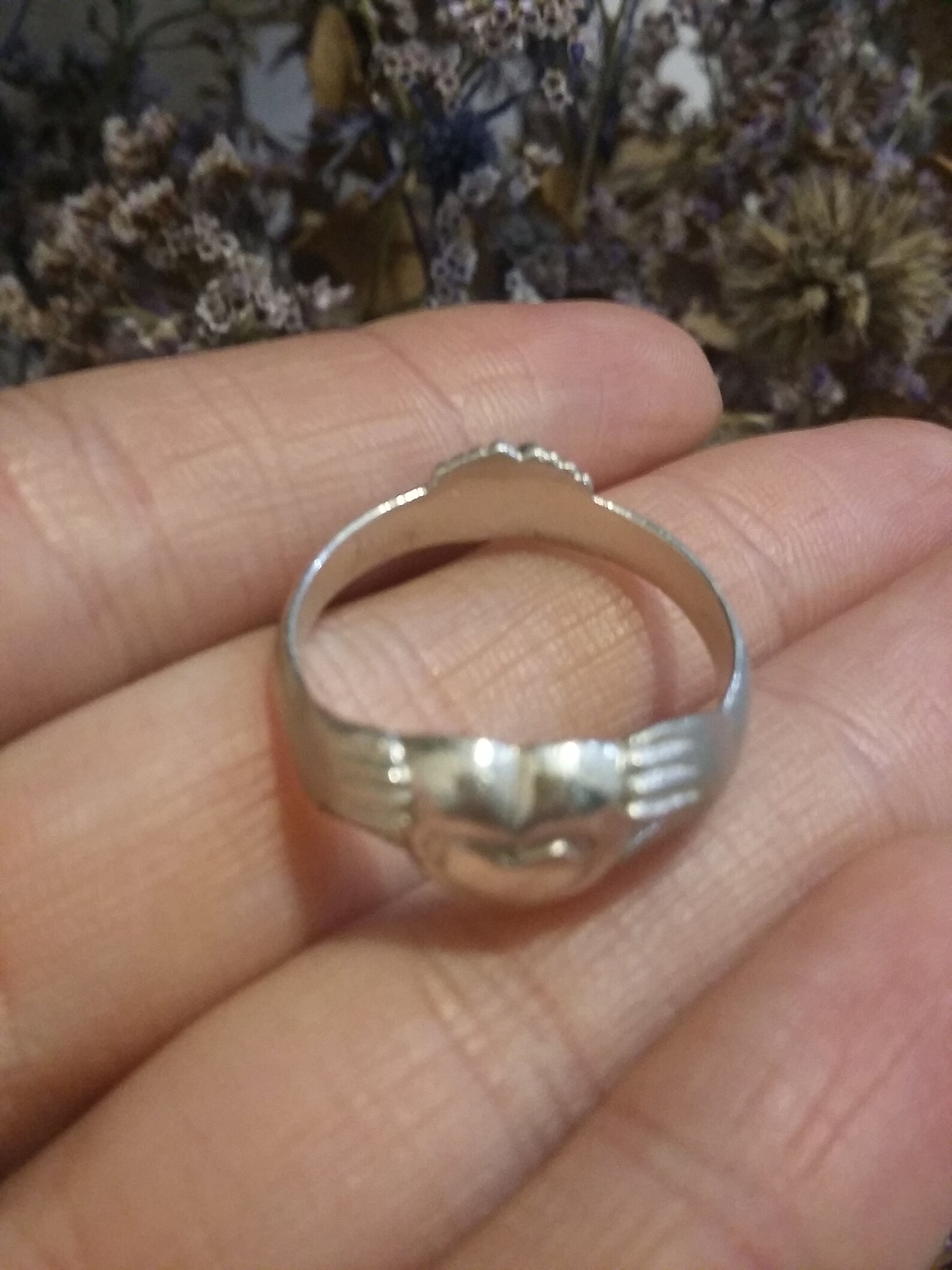 Heart in Hands Ring Sterling Silver Ring Love and - Etsy