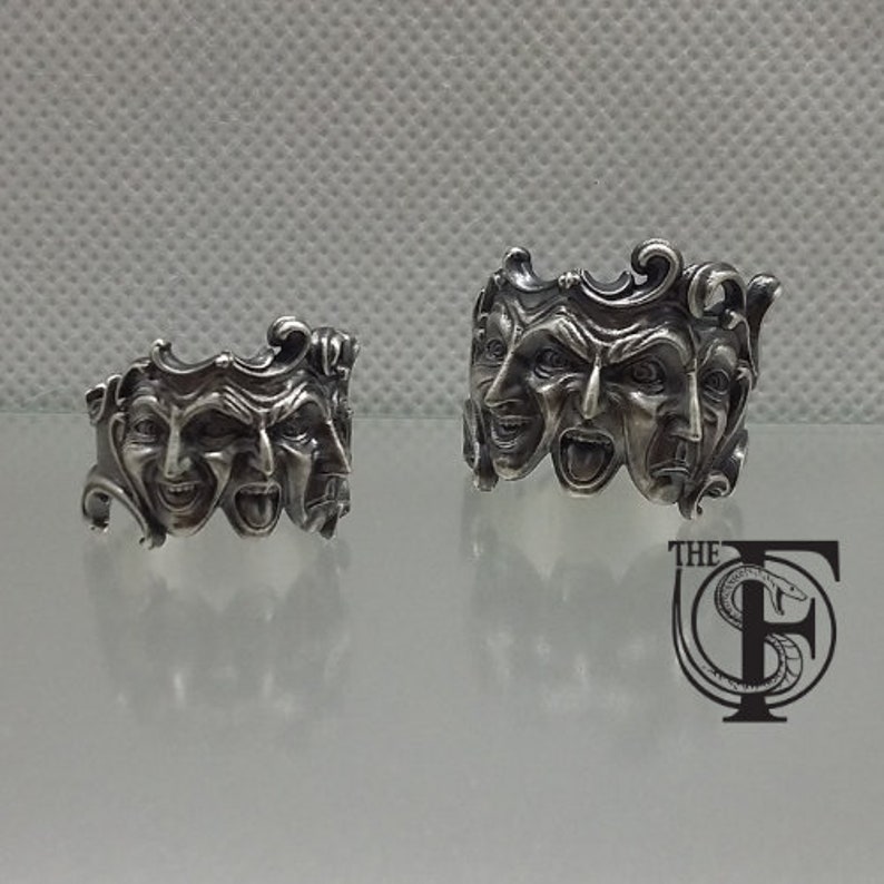 Mood Ring - Three Faces Ring - Theatre Masks Ring - Three Masks Ring ...
