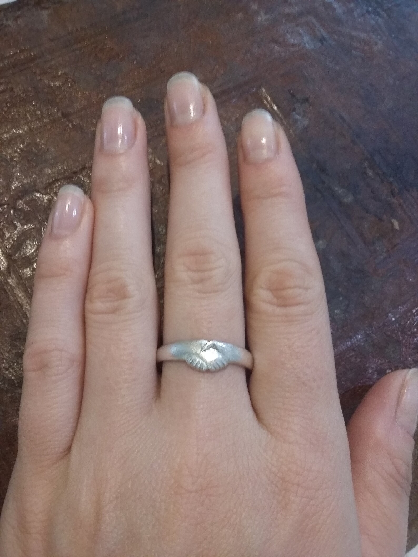 Heart in Hands Ring Sterling Silver Ring Love and - Etsy