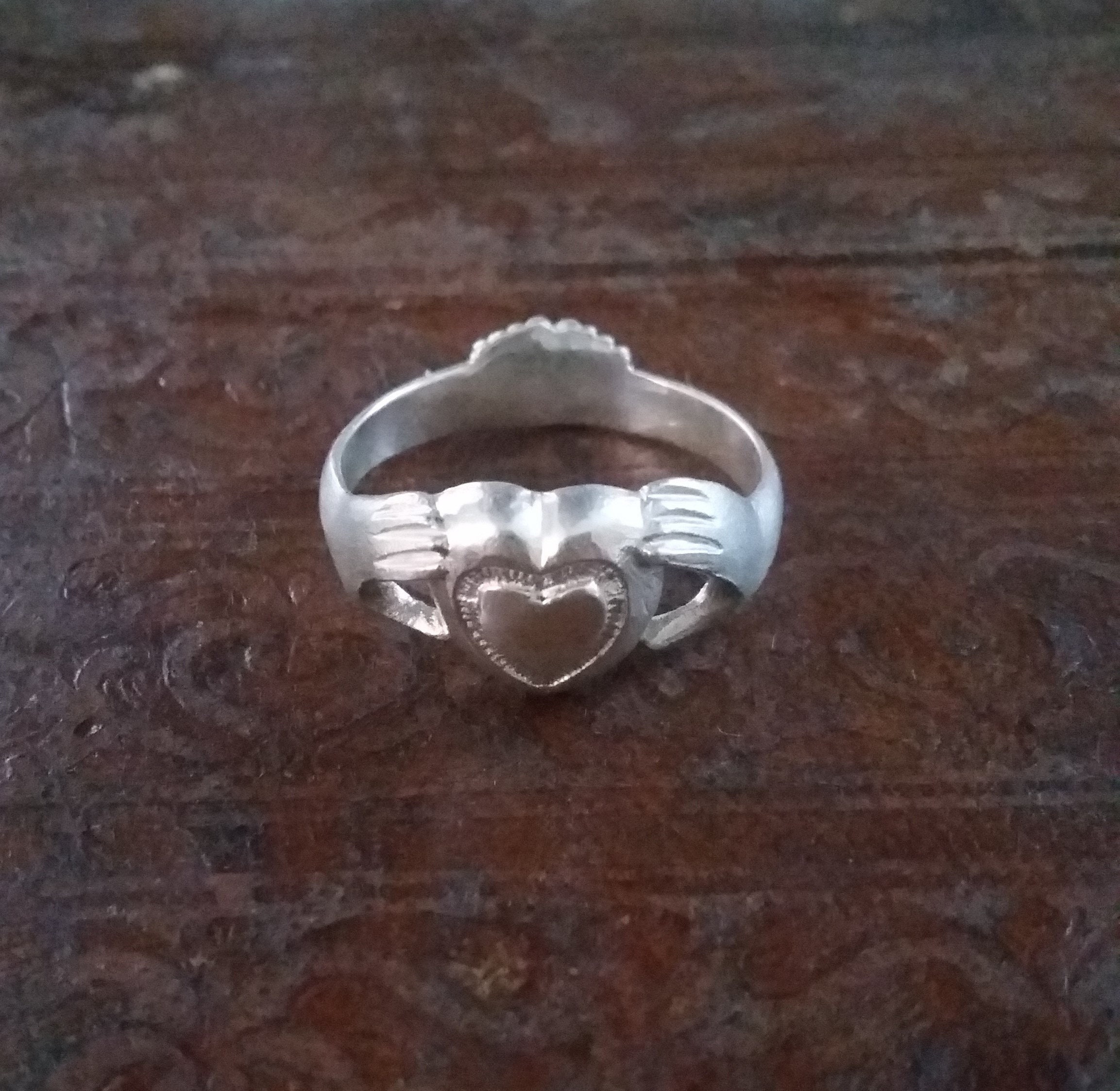Heart in Hands Ring Sterling Silver Ring Love and - Etsy
