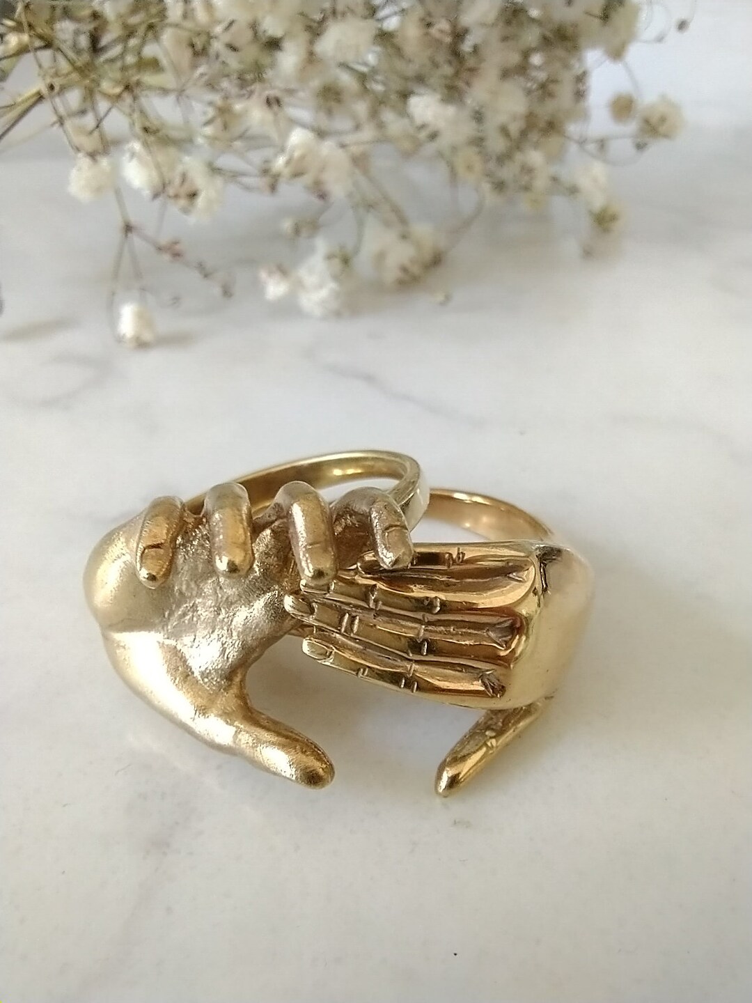 Love and Friendship Ring - Hand Ring - Handshake Silver Ring - Gimmel ...