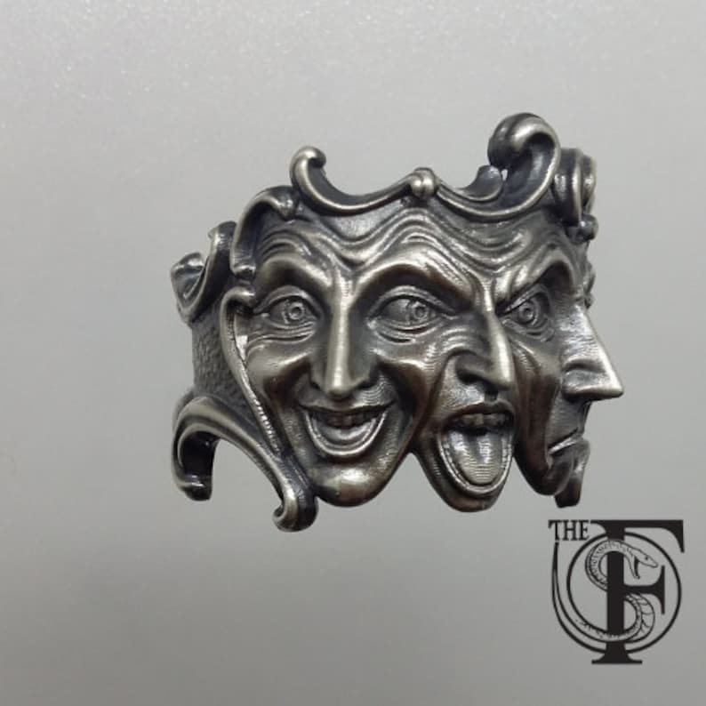 Mood Ring - Three Faces Ring - Theatre Masks Ring - Three Masks Ring ...