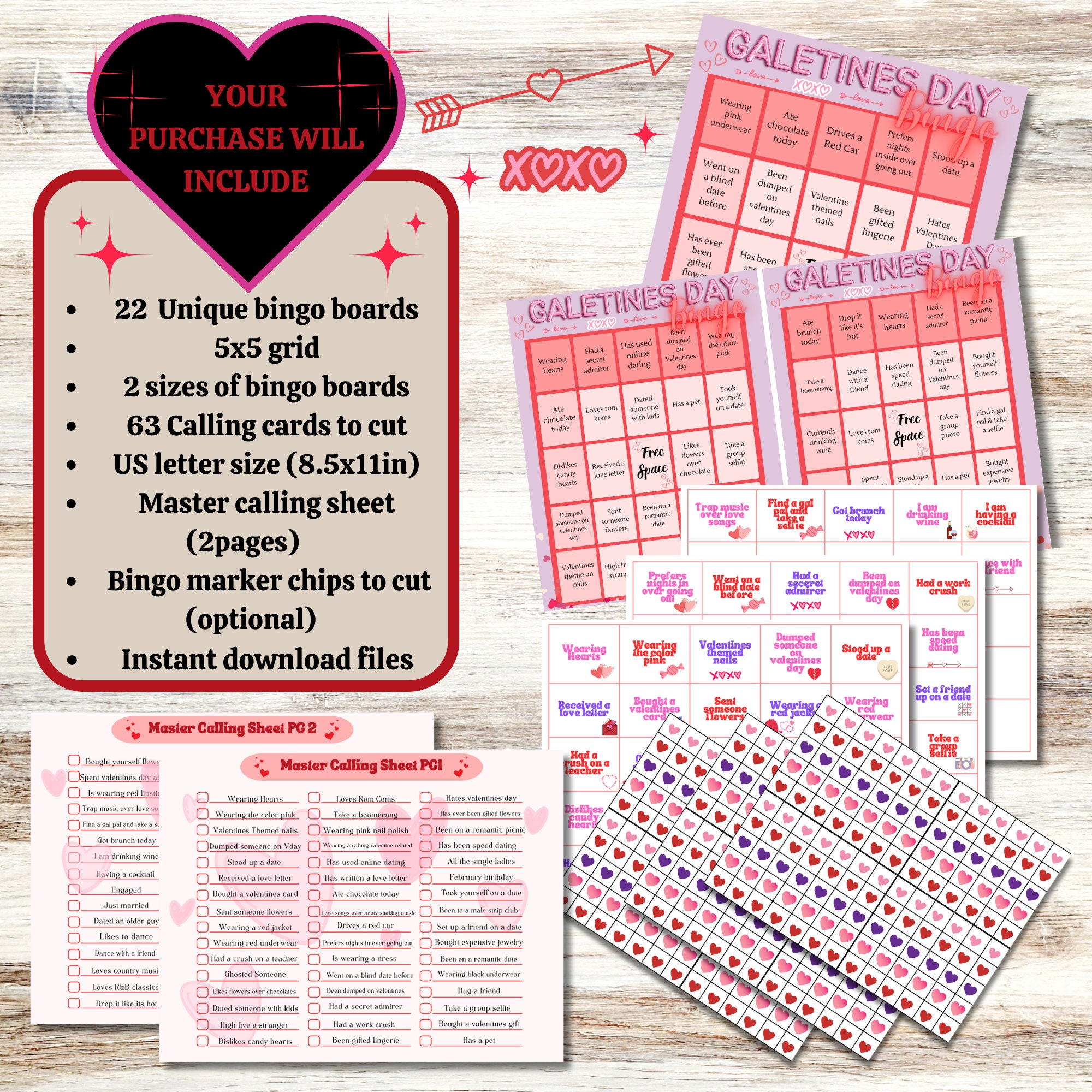 Galentines Day Bingo Cards| Instant Download| Fun Games for Ladies ...