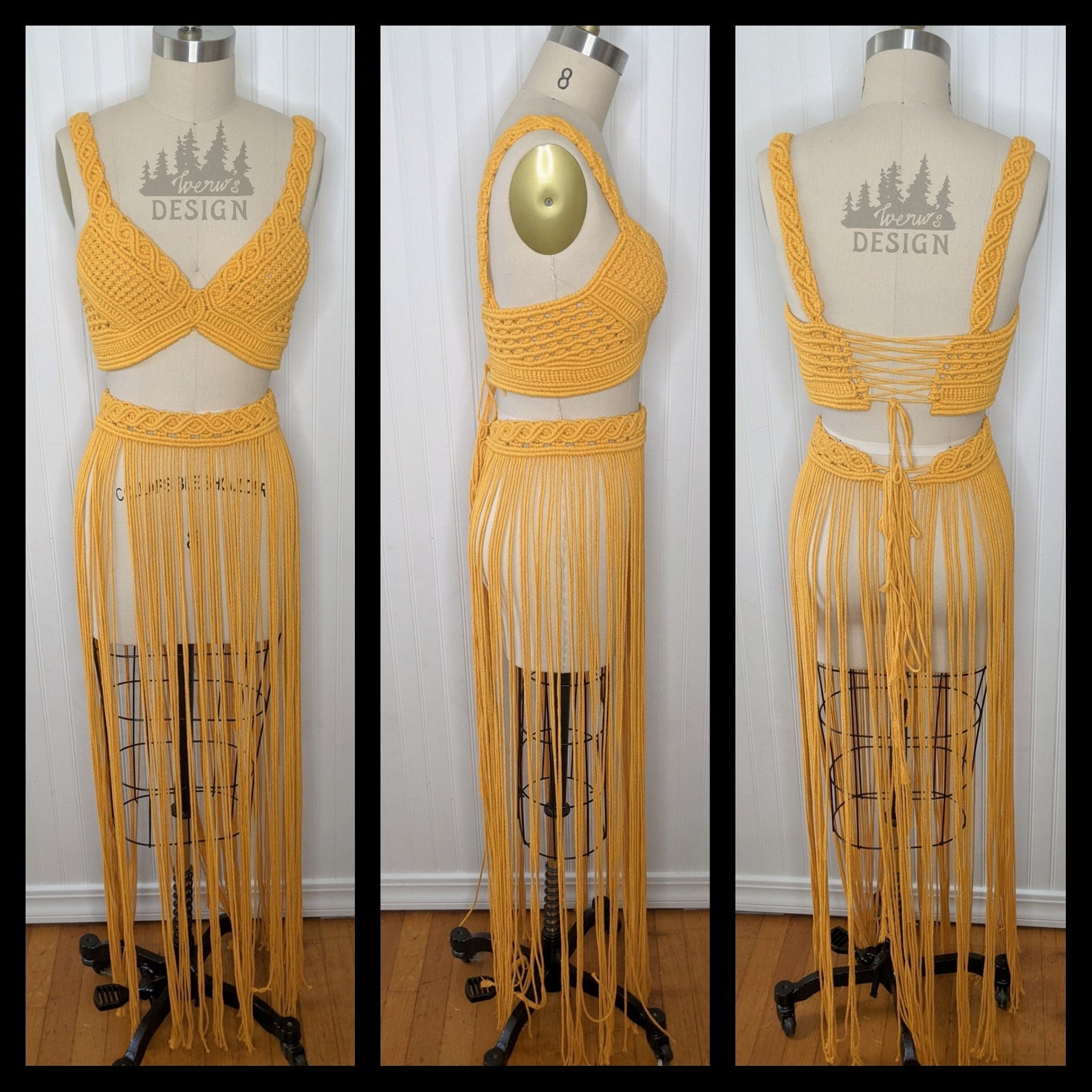 Macrame Two-piece Set Macrame Outfit Macrame Bralette - Etsy