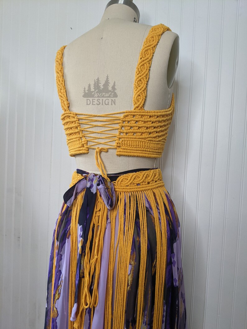 Macrame Two-piece Set Macrame Outfit Macrame Bralette | Etsy