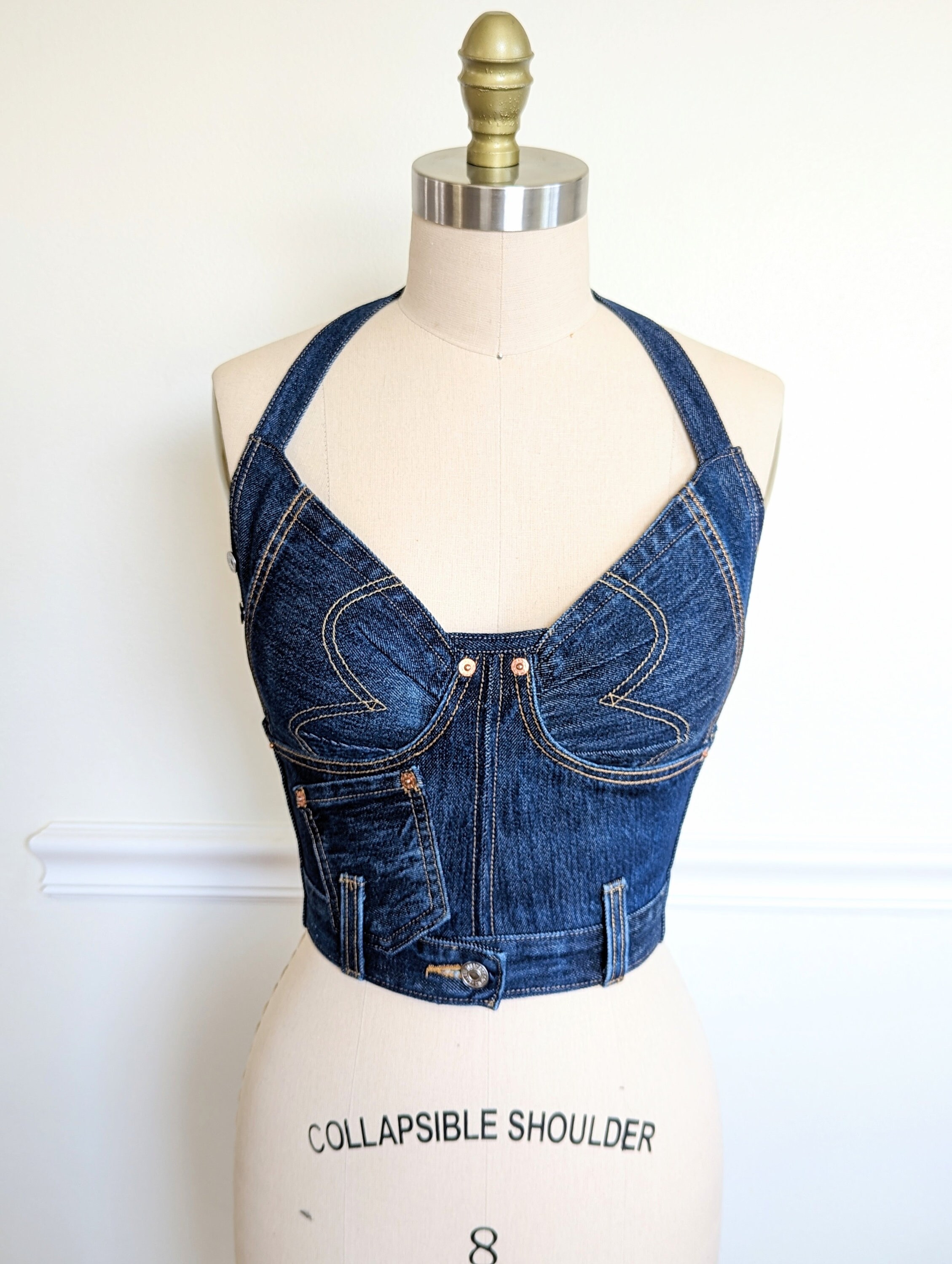 Handmade Denim Corset Unique Upcycled Corset Eco-friendly - Etsy