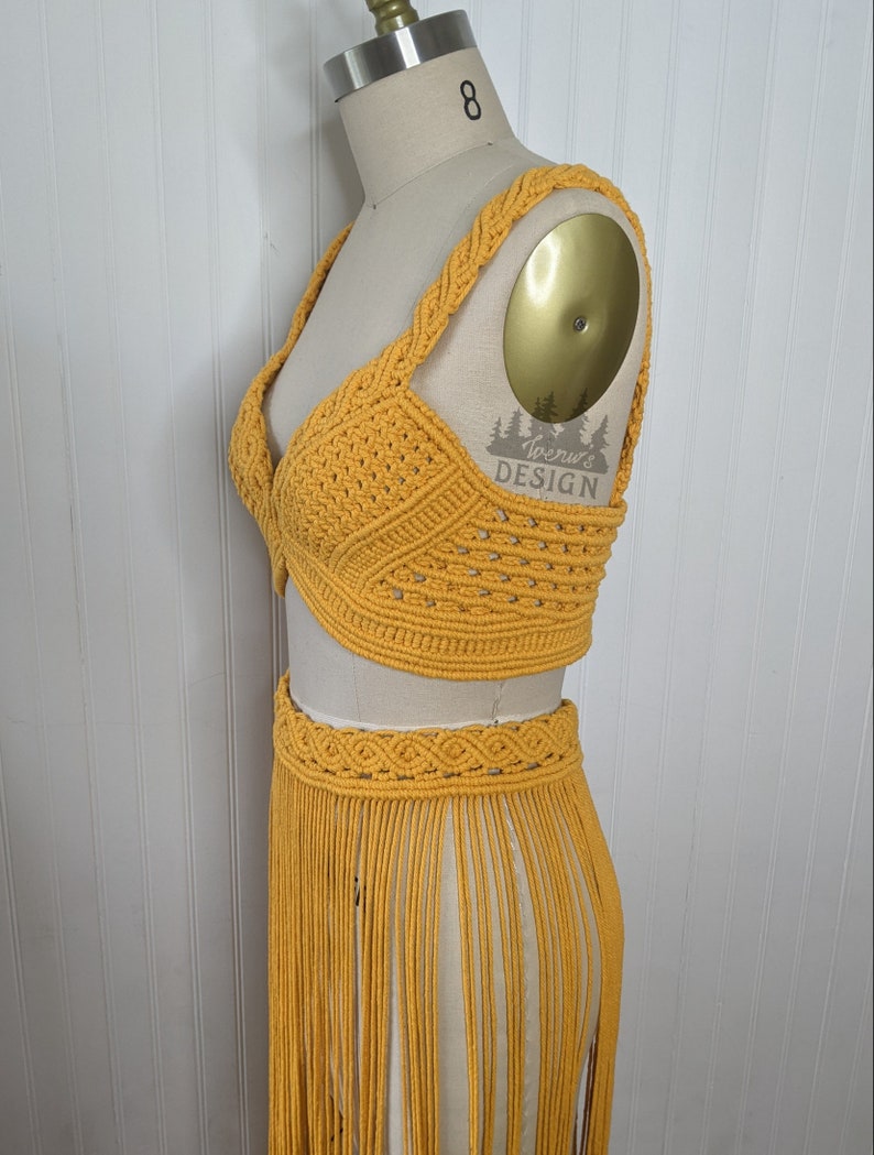 Macrame Two-piece Set Macrame Outfit Macrame Bralette - Etsy