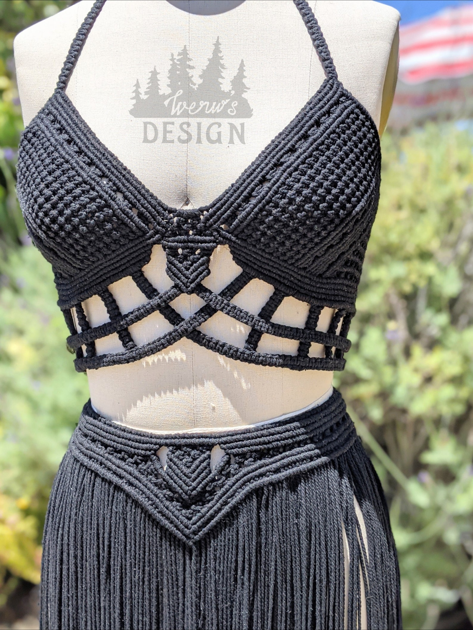 Macrame Two-piece Set Macrame Outfit Macrame Bralette - Etsy
