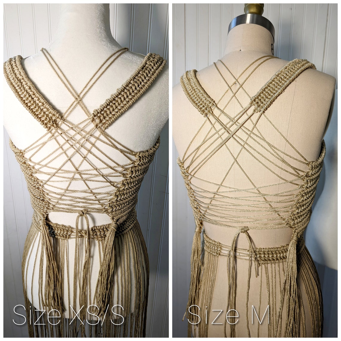 Golden Macrame Outfit Goddess Dress | Etsy