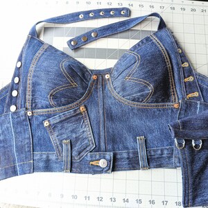 Handmade Denim Corset, Unique Upcycled Corset, Eco-friendly Clothing - Etsy