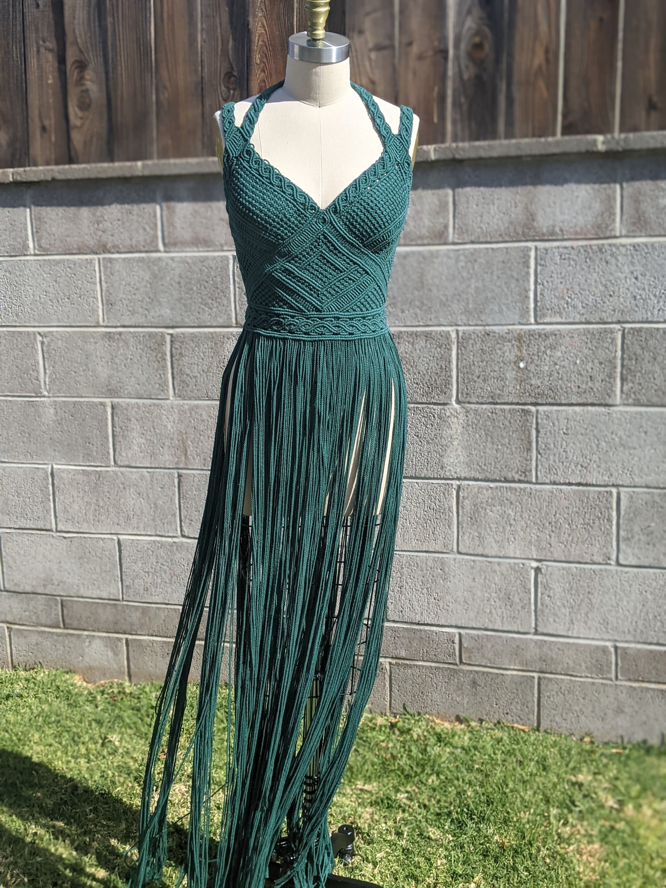 Macrame dress Handmade luxury dress Macrame Corset Festival | Etsy