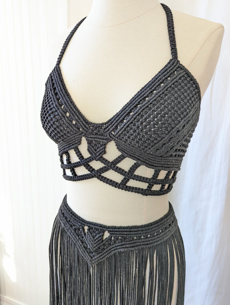 Macrame Two-piece Set Macrame Outfit Macrame Bralette - Etsy