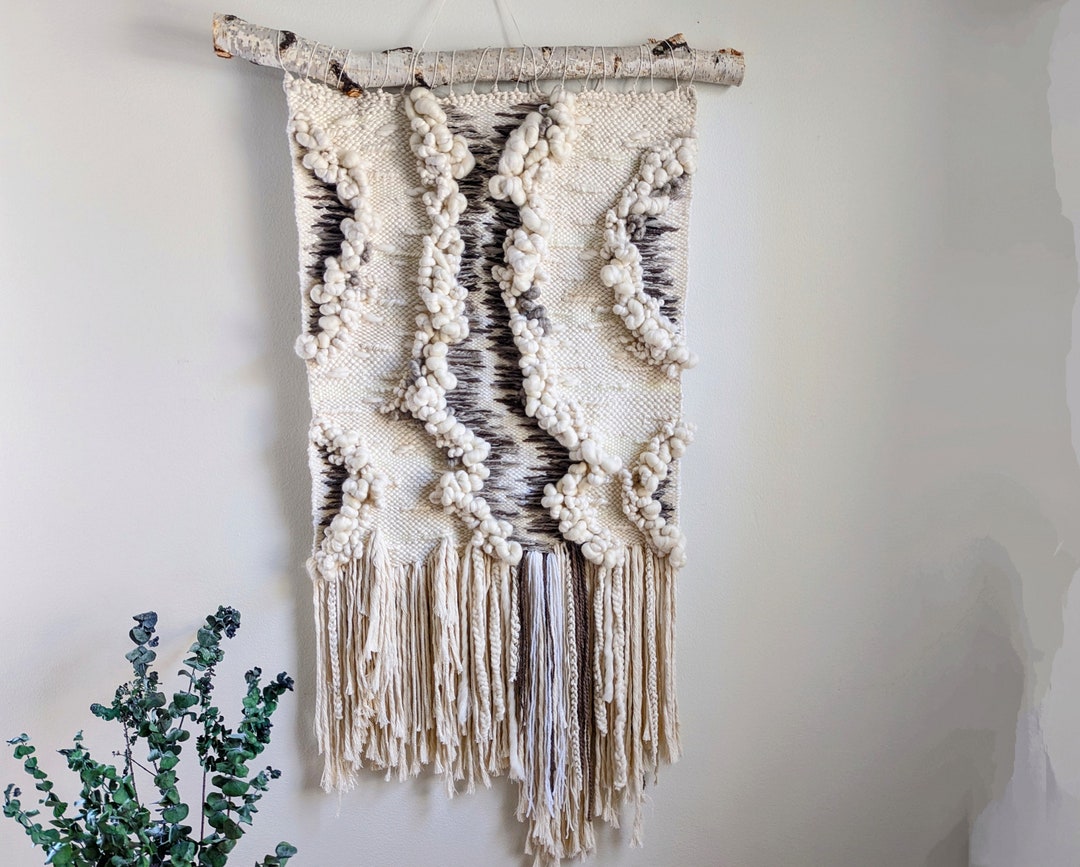 Birch Bark Inspired Wall Hanging, Handwoven Tapestry - Etsy