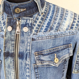Men's Denim Jacket, Upcycled Denim Jacket, Unique Denim Coat With a ...
