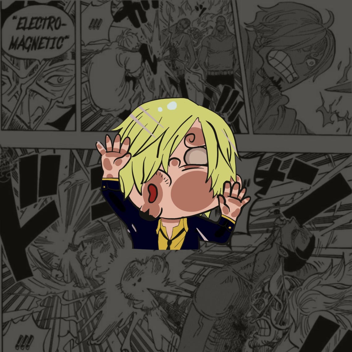 Sanji Peek-a-boo Sticker, Anime Clear Borders Car Sticker Laptop ...