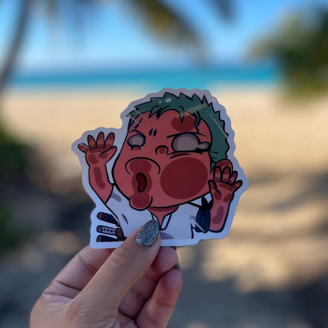 Zoro Peek-a-boo Sticker, Anime Clear Borders Car Sticker, Laptop ...