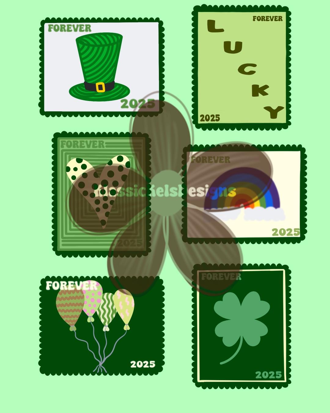 St. Patrick’s Day Stamp Collage - Etsy