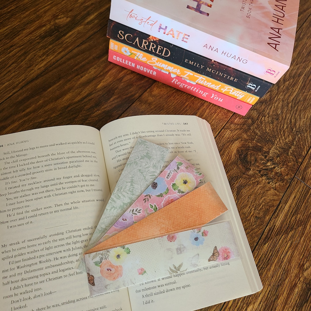 Floral/orange/design Laminated Bookmark Set - Etsy