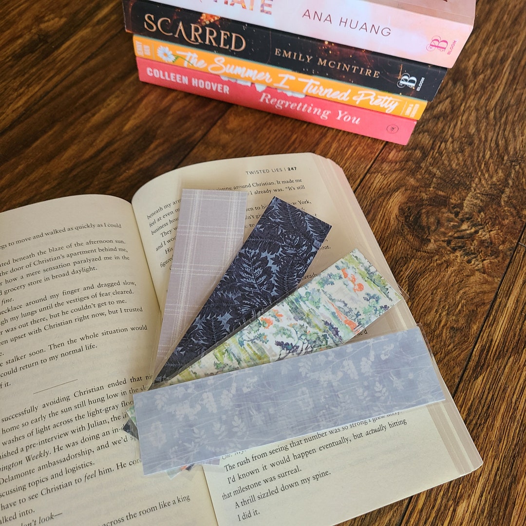 Blue/grey Laminated Bookmark Set - Etsy