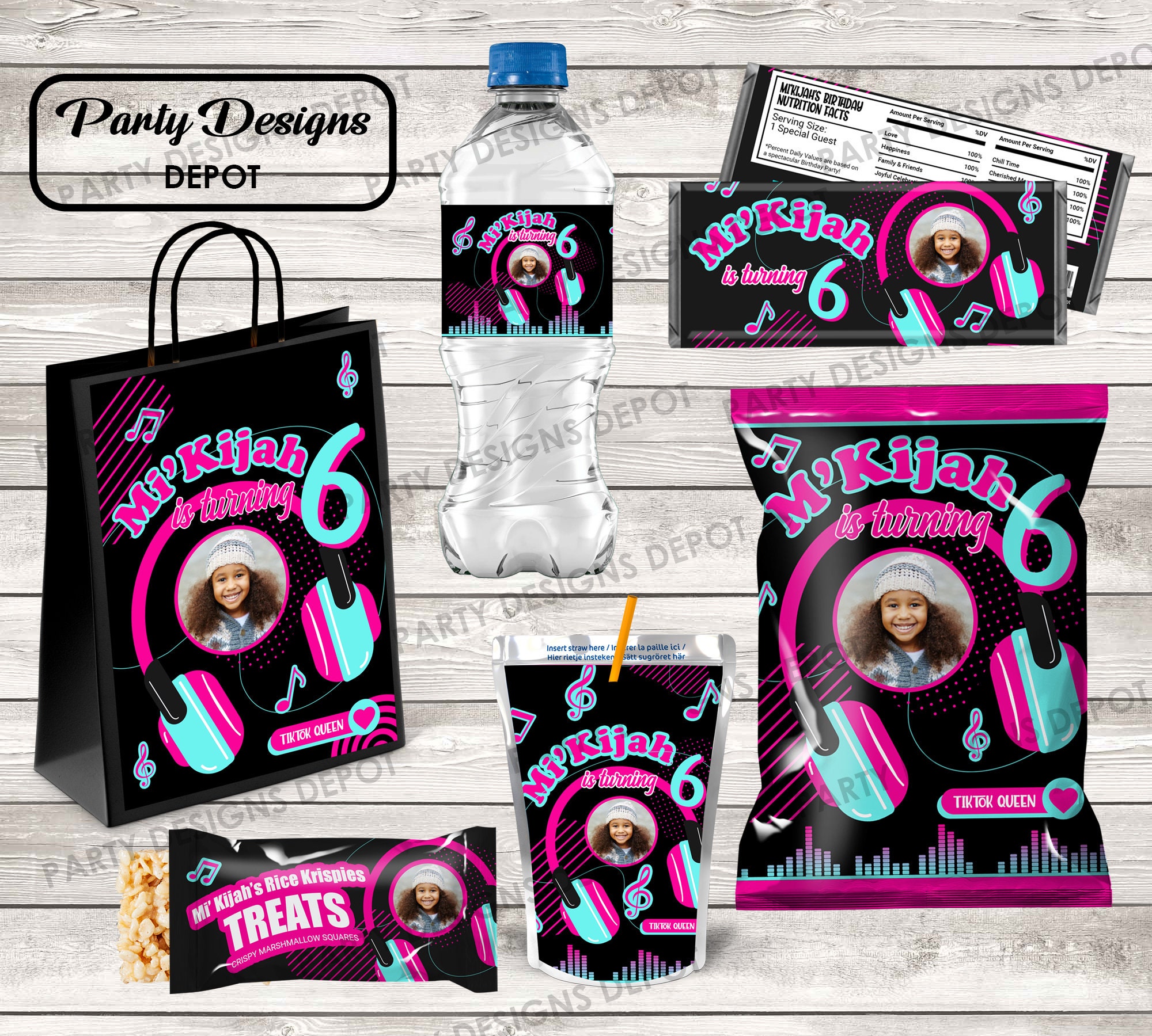 Tiktok Inspired Party Bundle, Party Package, Tiktok Label, Personalized ...