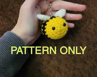 Buzzy Bee Crochet Keychain PATTERN: Whimsical Amigurumi Accessory for ...