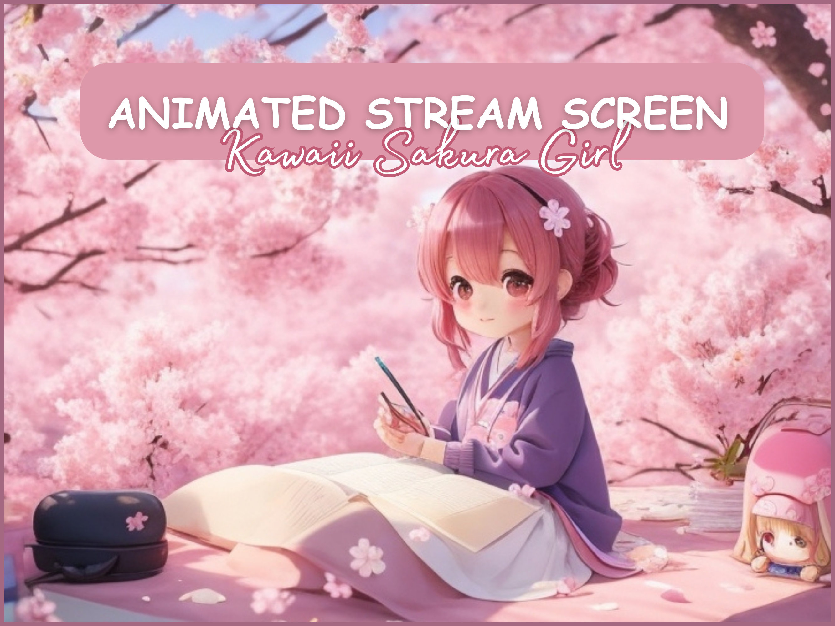 Animated Vtuber Background, Kawaii Sakura, Stream Background, OBS, Zoom, Twitch L Seamless Loop ...