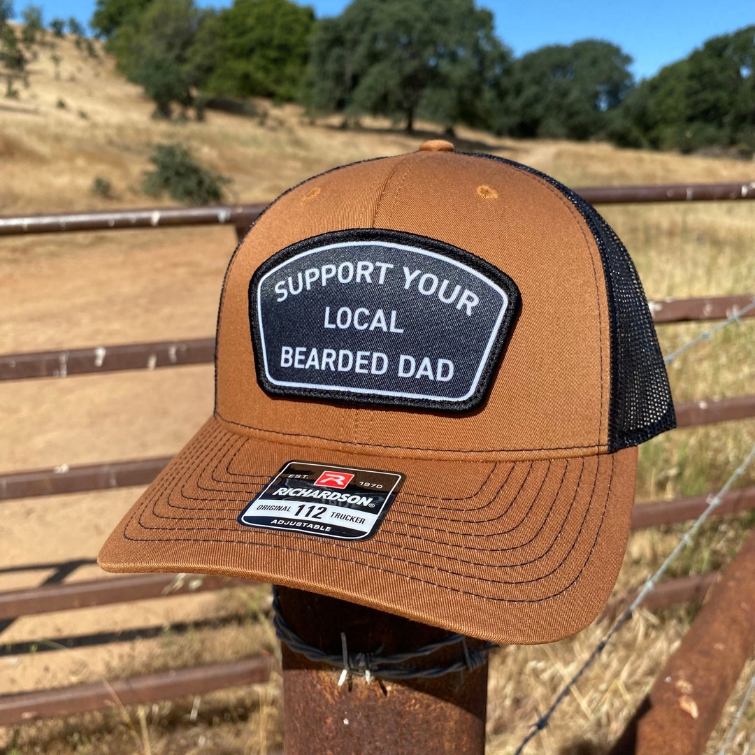 Support Your Local Bearded Dad Patch Hat, Fathers Day Gifts, Dad ...