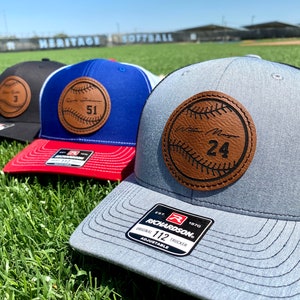 Personalized Baseball Hat: Premium Leather Patch Cap With Player's Name ...