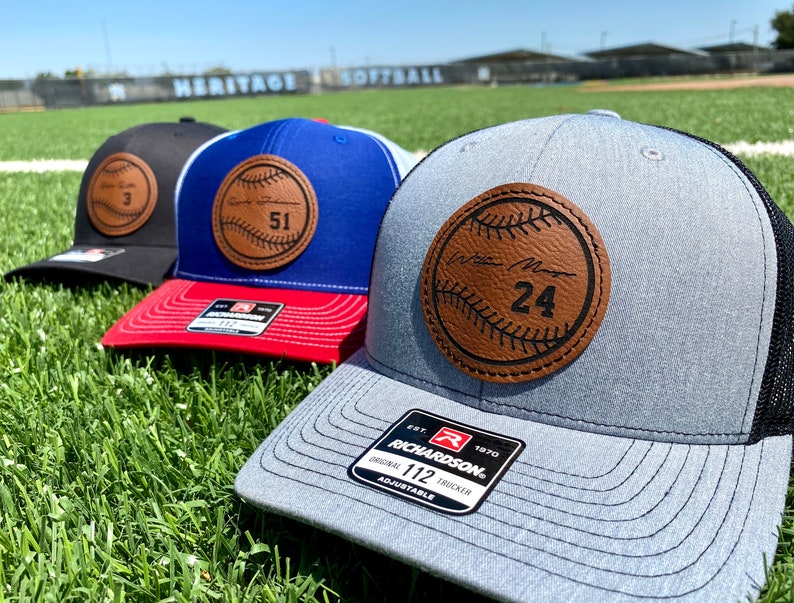 Personalized Baseball Hat: Premium Leather Patch Cap With Player's Name ...