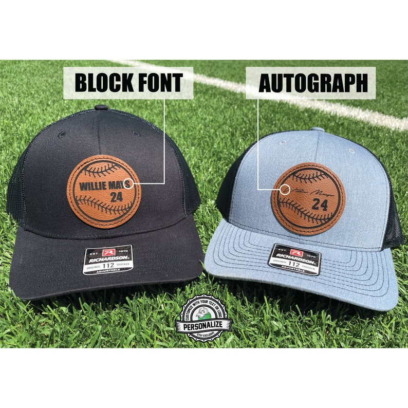 Personalized Baseball Hat: Premium Leather Patch Cap With Player's Name ...