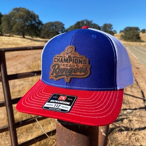 Texas Rangers World Series Hat, 2023 World Series Champions Leather ...