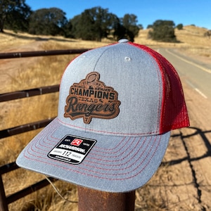 Texas Rangers World Series Hat, 2023 World Series Champions Leather ...
