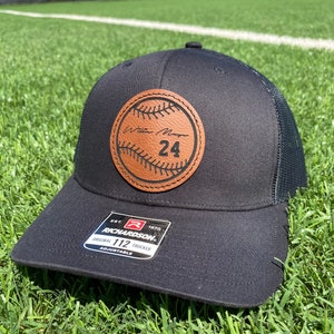 Personalized Baseball Hat: Premium Leather Patch Cap With Player's Name ...