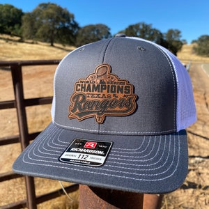 Texas Rangers World Series Hat, 2023 World Series Champions Leather ...