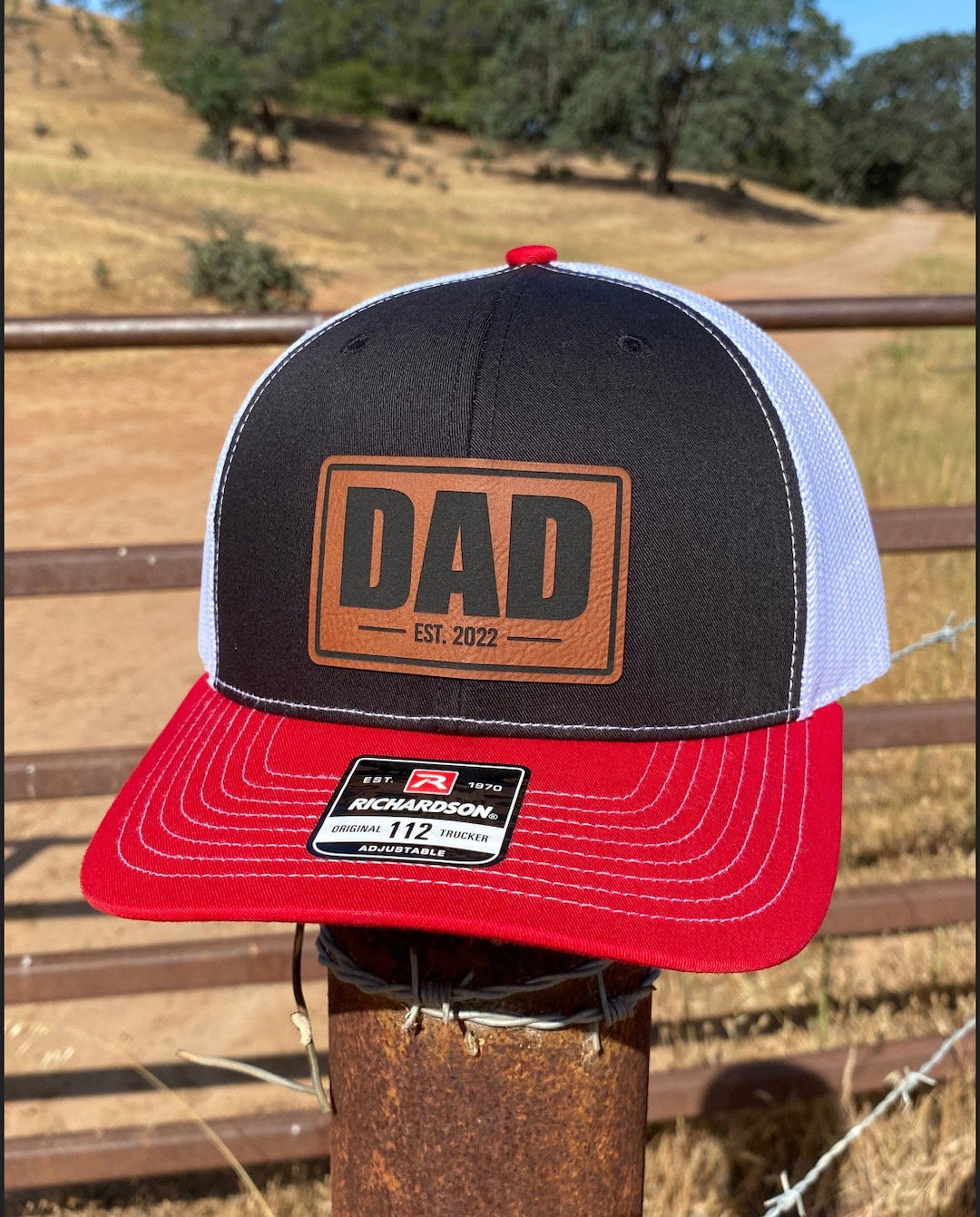 Dad Established Hat, Dad Patch Hat, Custom Leather Patch Cap ...