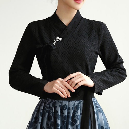 Hanbok Woman Cover Rap Skirt Chima Korea Modernized Daily | Etsy