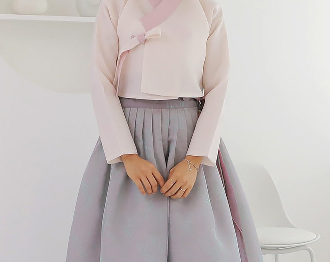 Hanbok Woman Jeogori Jacket Long Sleeve Korea Modern Daily Casual Party Clothing Dol Party Light ...