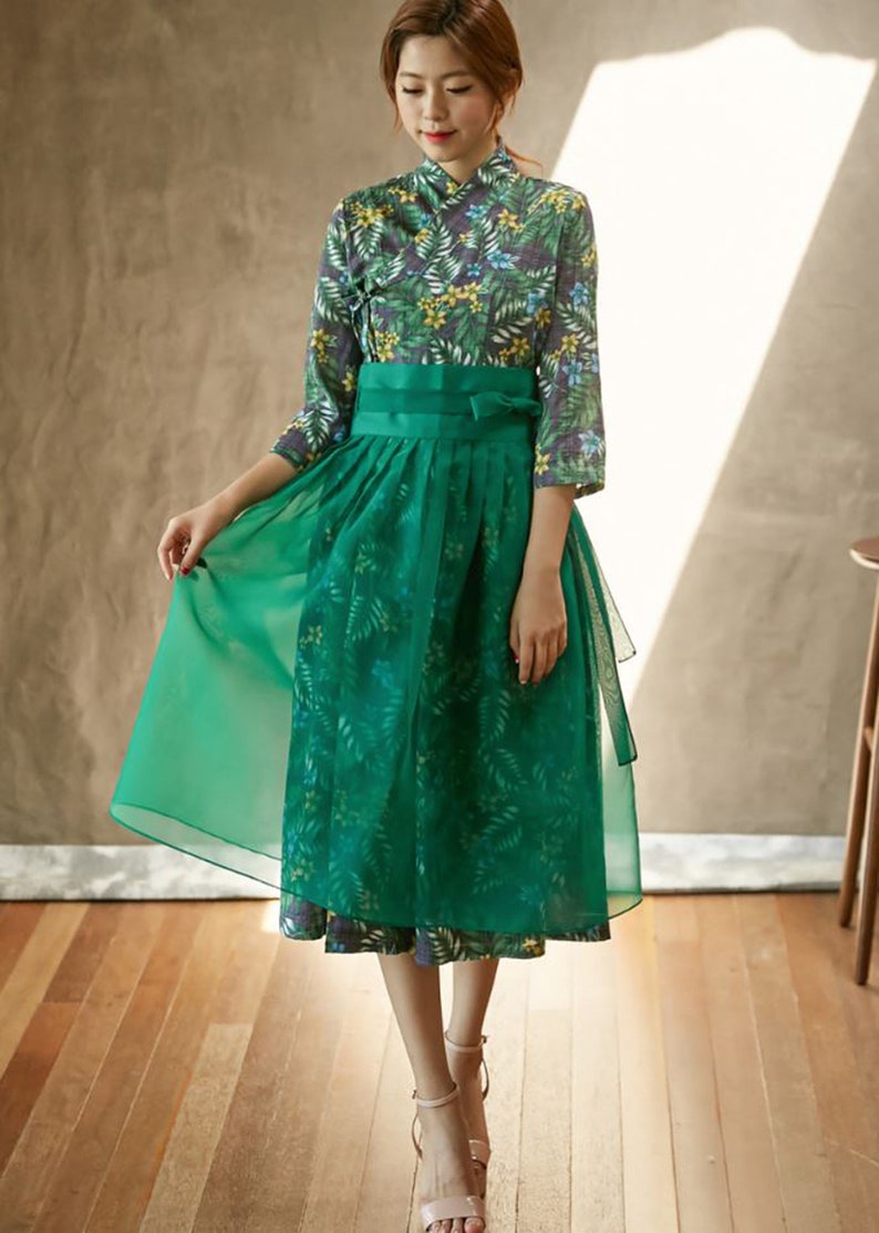 Hanbok Woman Cover Rap Skirt Chima Korea Modernized Daily - Etsy