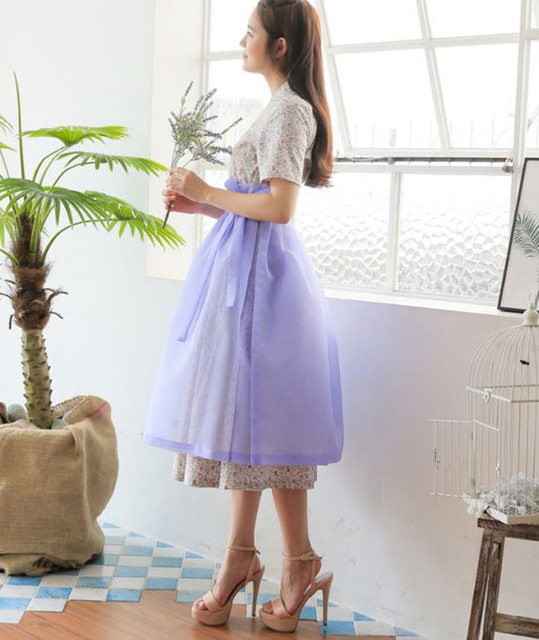 Hanbok Woman Cover Rap Skirt Chima Korea Modernized Daily - Etsy