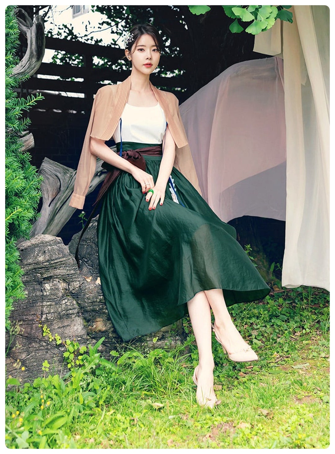 Modern Hanbok Fancy Dress See-through Jacket Top Woman Female Korea ...