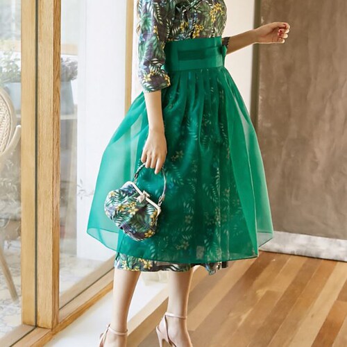 Hanbok Woman Cover Rap Skirt Chima Korea Modernized Daily - Etsy