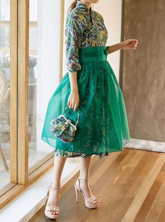 Hanbok Woman Cover Rap Skirt Chima Korea Modernized Daily | Etsy