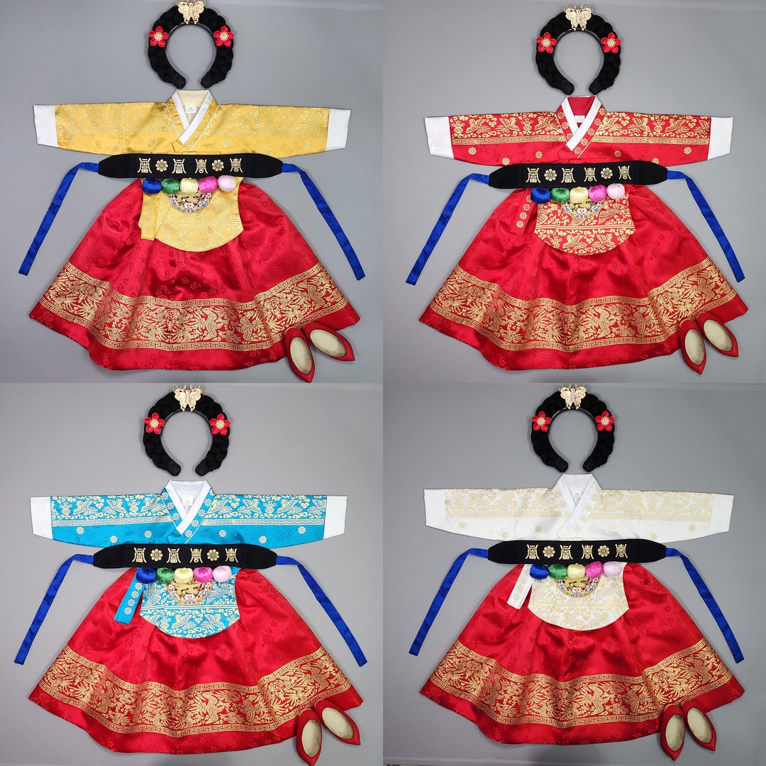 Hanbok Dress Girl Baby Korea Traditional Hanbok 100th Days 15 Ages Kid ...