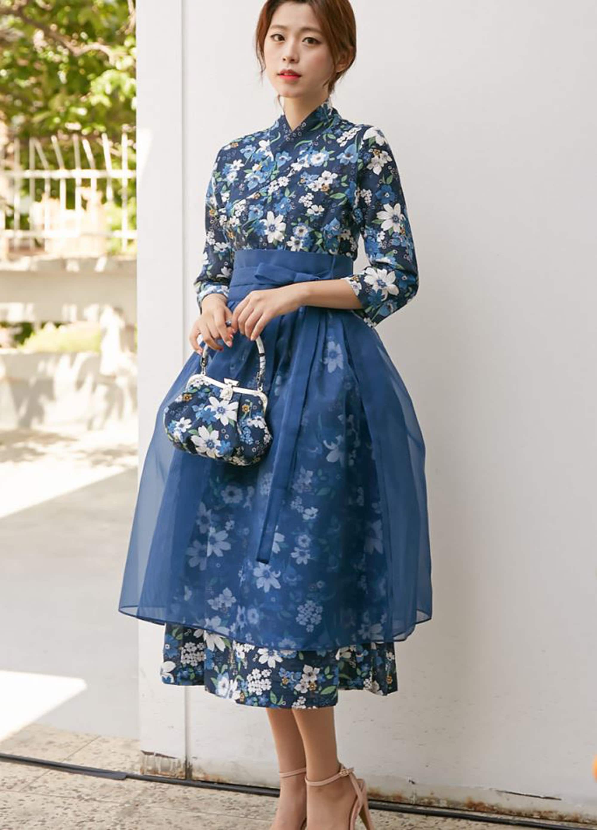 Hanbok Woman Cover Rap Skirt Chima Korea Modernized Daily - Etsy